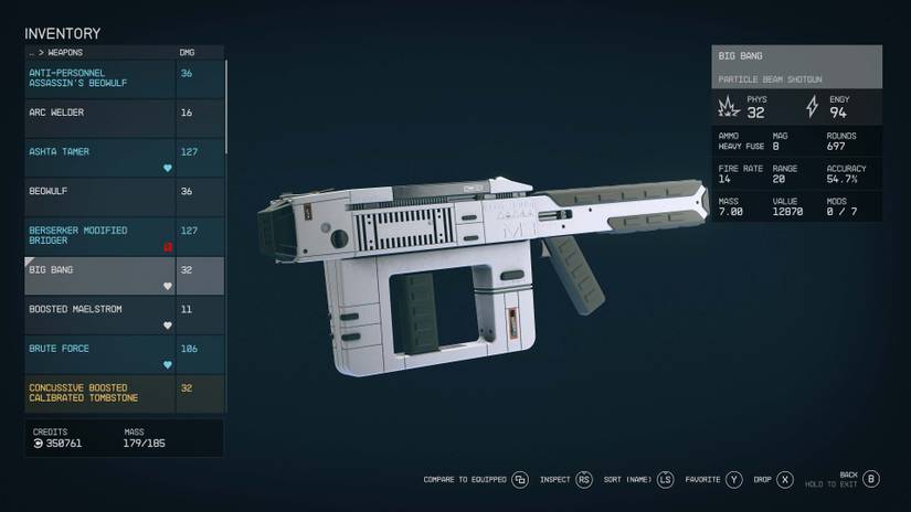 unique weapons starfield