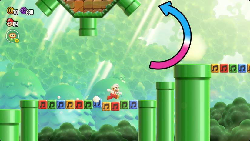 Piranha Plants on Parade secret exit location in Super Mario Wonder