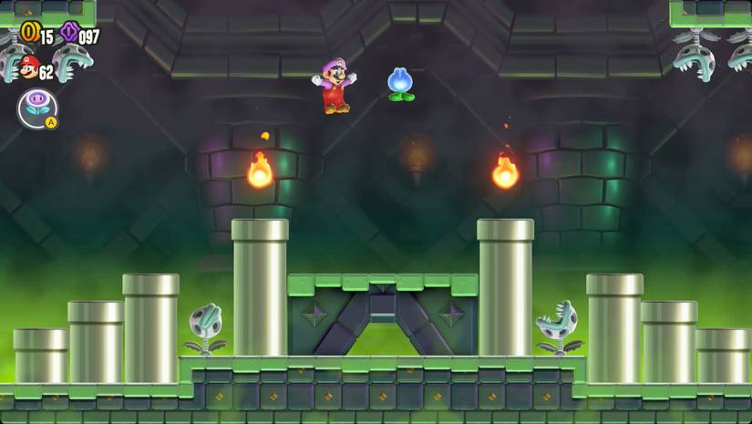 W2 Fluff-Puff Peaks Wonder Seed locations in Super Mario Bros. Wonder