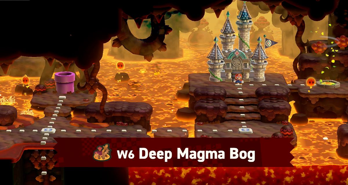 W6 Deep Magma Bog Wonder Seed locations in Super Mario Bros. Wonder