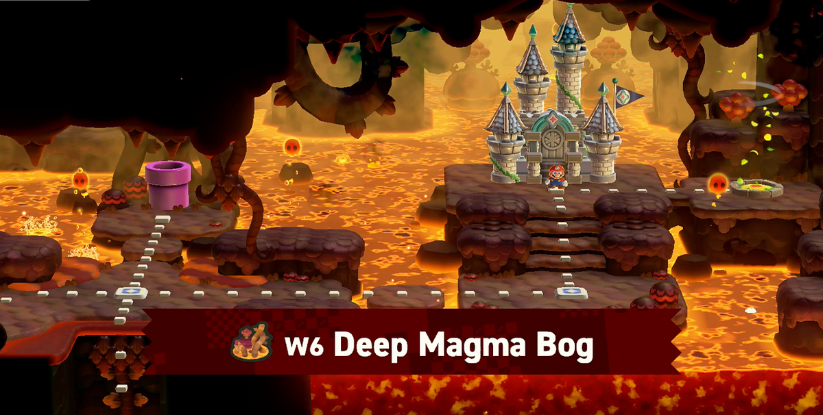 W6 Deep Magma Bog Wonder Seed locations in Super Mario Bros. Wonder