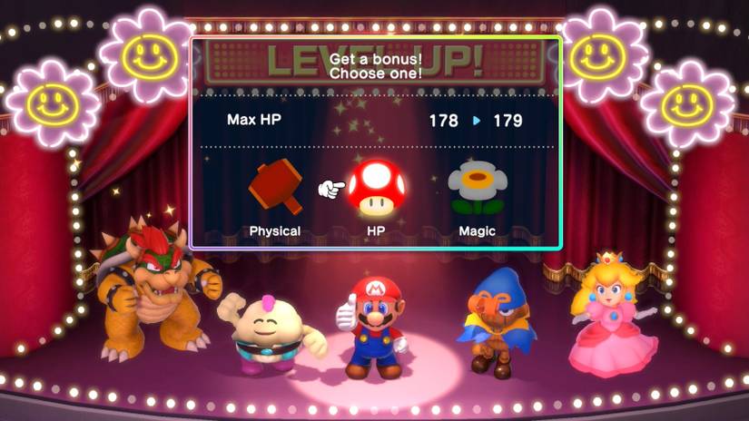 Super Mario RPG best level up bonus stats