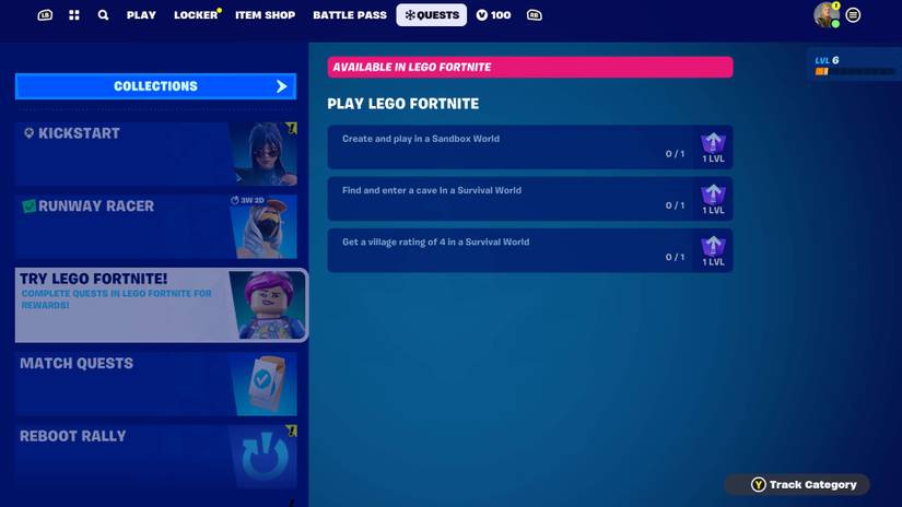Can you earn XP and battle pass levels in Lego Fortnite?