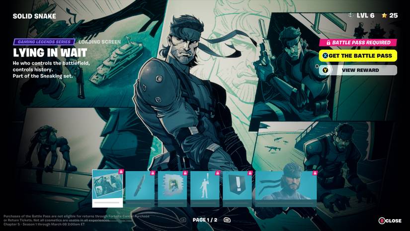 How to get the Solid Snake skin in Fortnite Chapter 5 Season 1