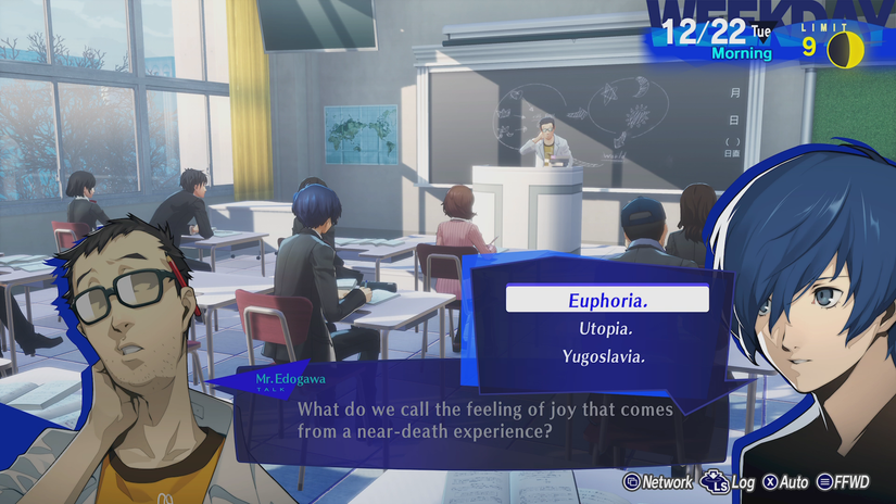 All Persona 3 Reload classroom answers and questions