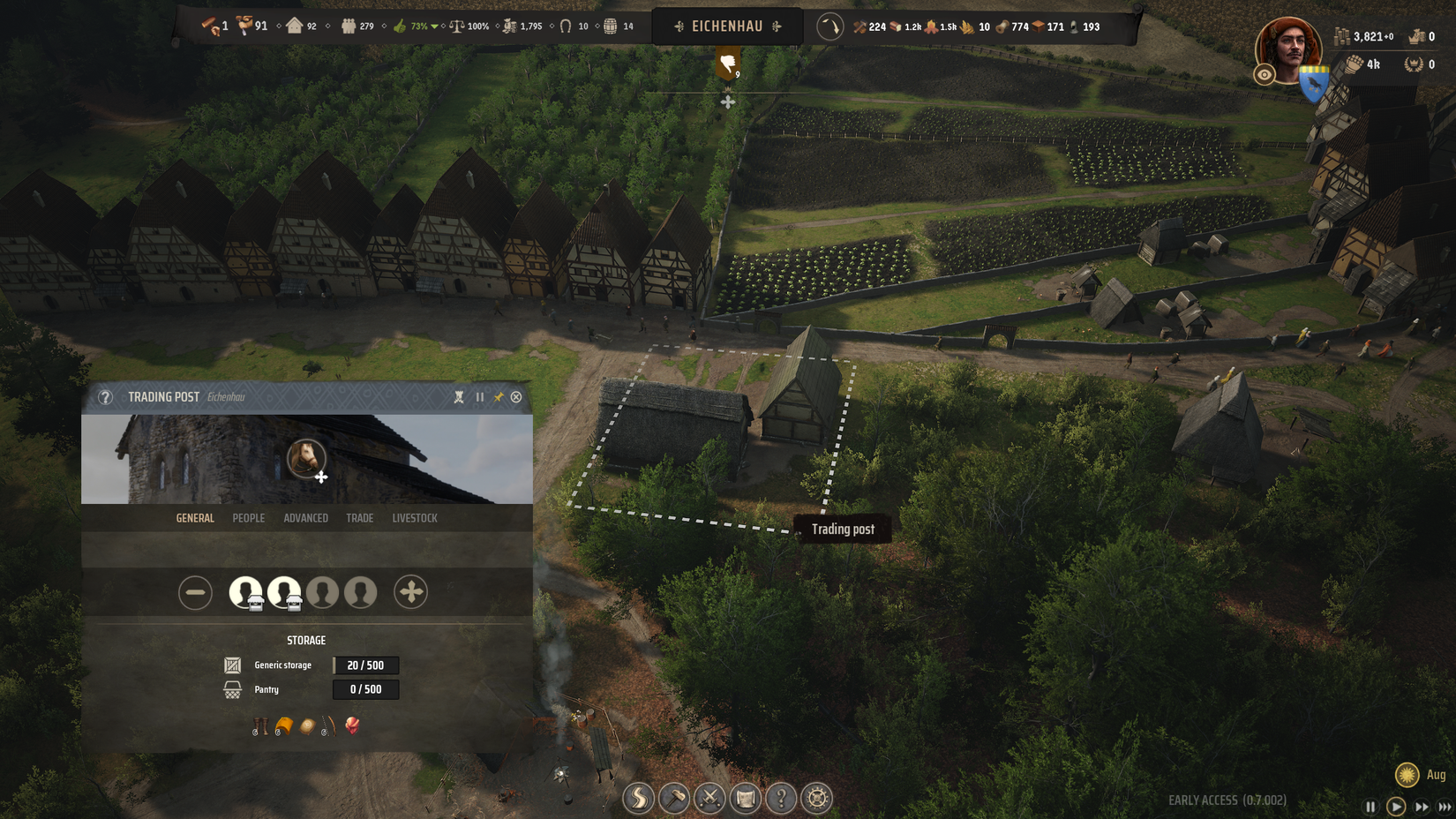 How do market areas and marketplaces work in Manor Lords?