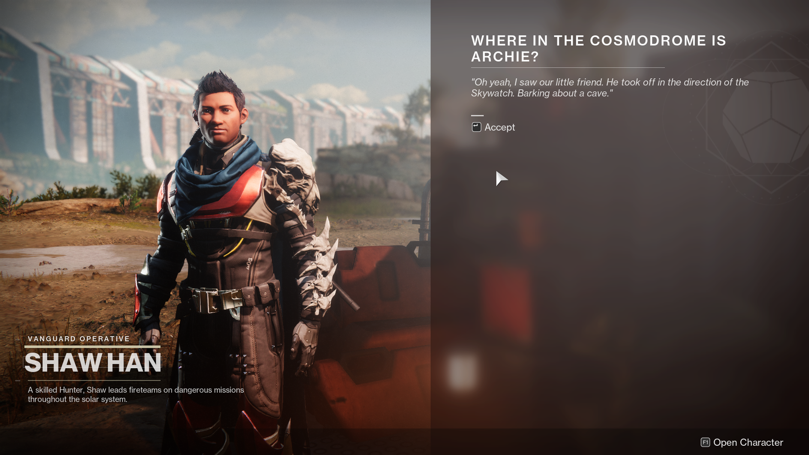 Where to find Archie in the Cosmodrome in Destiny 2