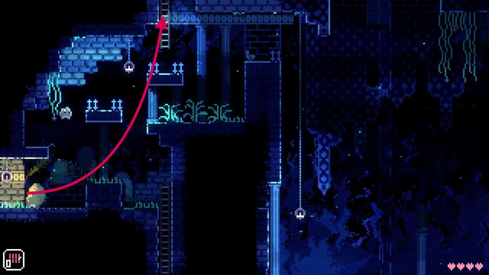 How to get past the dog ghost with the disc in Animal Well