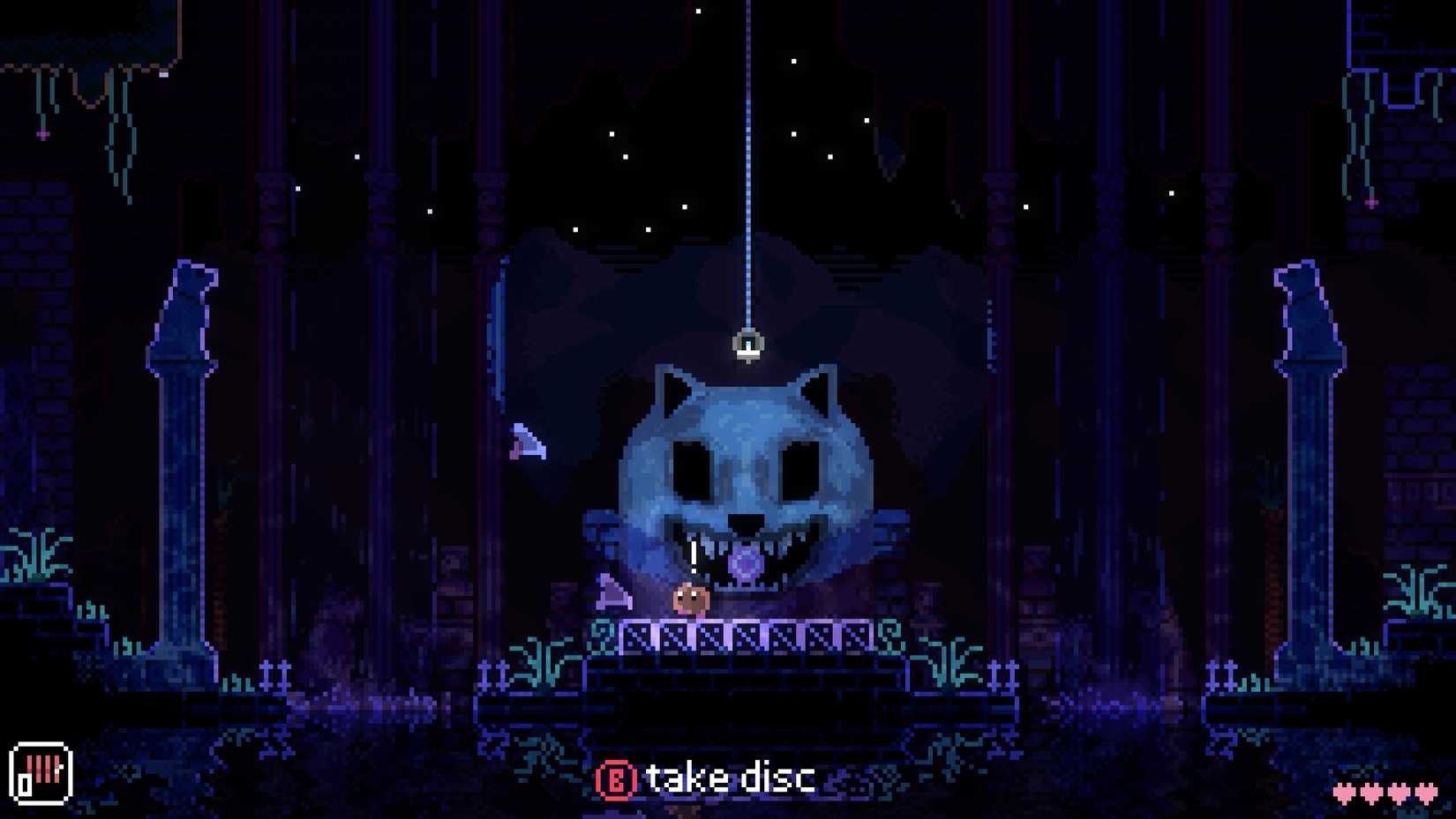 How to get past the dog ghost with the disc in Animal Well