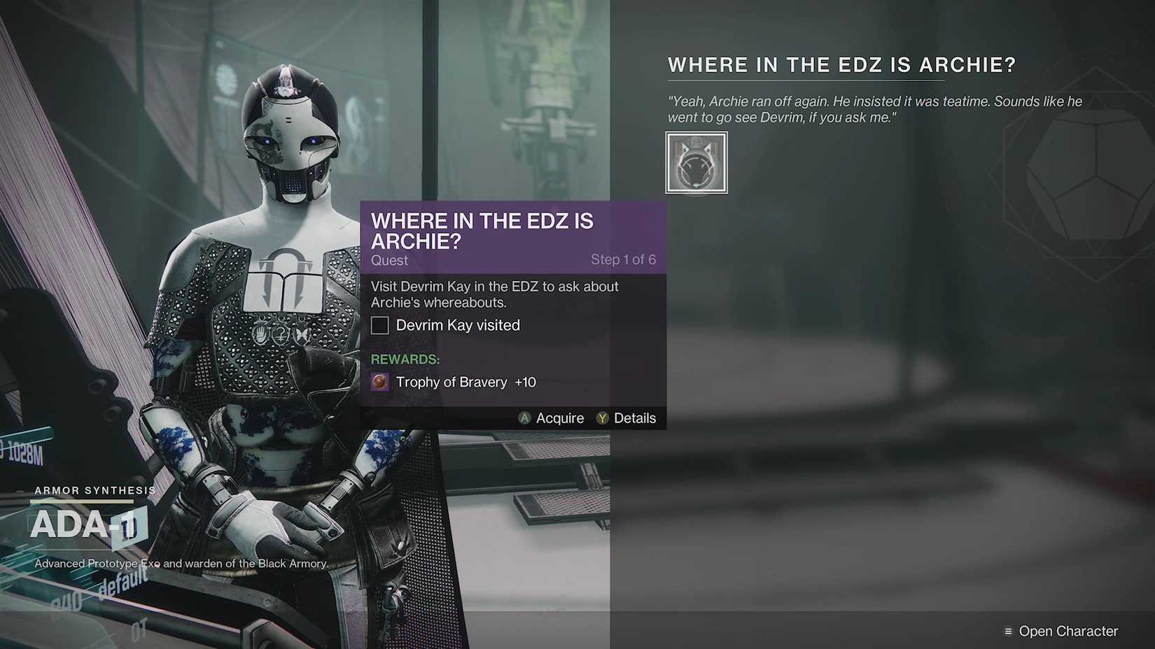 Where in the EDZ is Archie in Destiny 2?