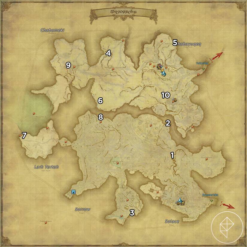 Dawntrail aether current locations in FFXIV