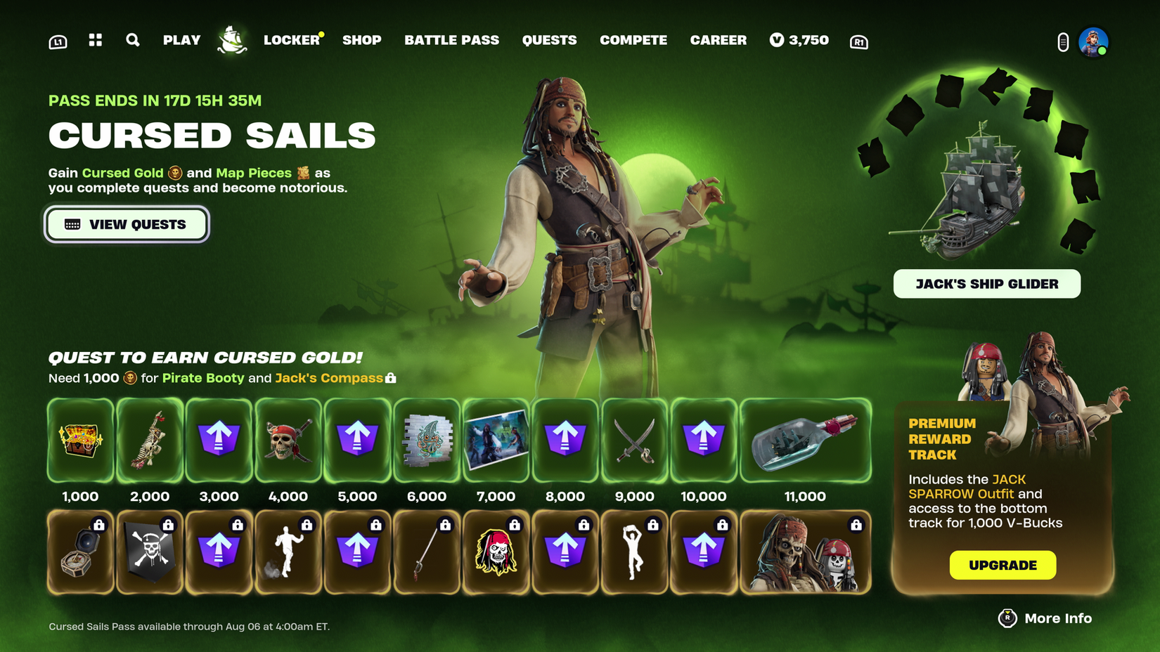 Fortnite Cursed Sails event skins, items, and rewards list