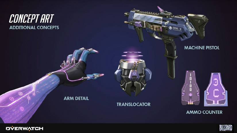 A look at Sombra's early concepts and her legendary skins