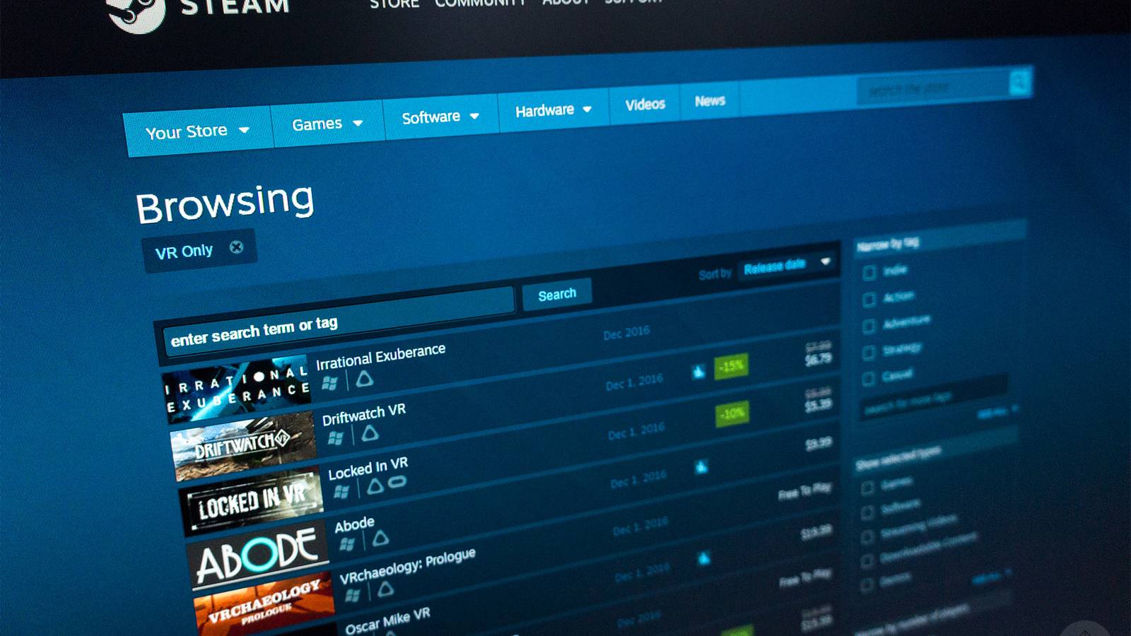 Almost two-fifths of Steam’s entire library was released in 2016