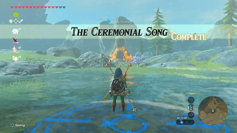 The Ceremonial Song quest (Dagah Keek shrine) in Zelda Breath of the Wild