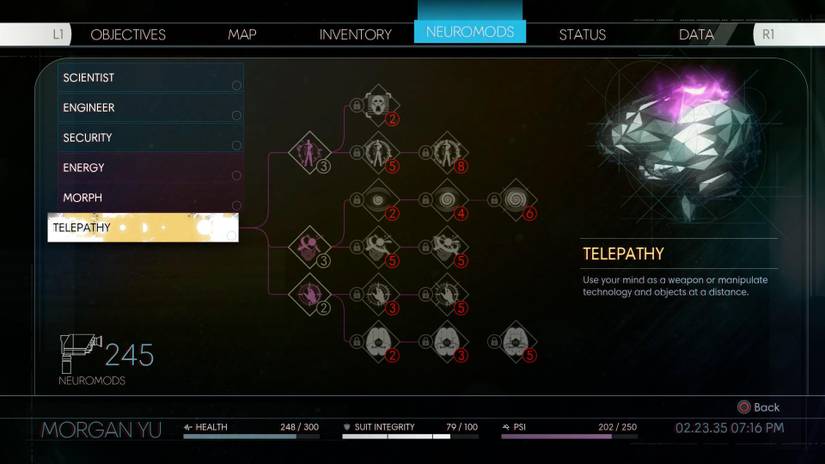 Prey guide: Neuromods, skill and abilities trees
